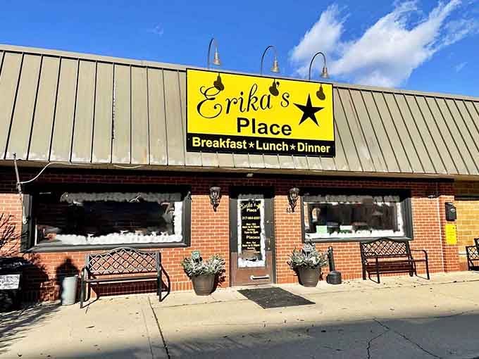 That cheerful yellow sign isn't just advertising, it's a beacon of hope for anyone who takes breakfast seriously.