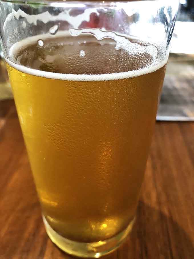 Cold beer with condensation running down the glass&mdash;the universal signal that relaxation has officially begun at the lake.