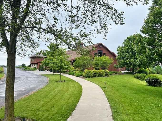 The curved walkway leading you in like a gentle invitation to leave your stress at the parking lot.