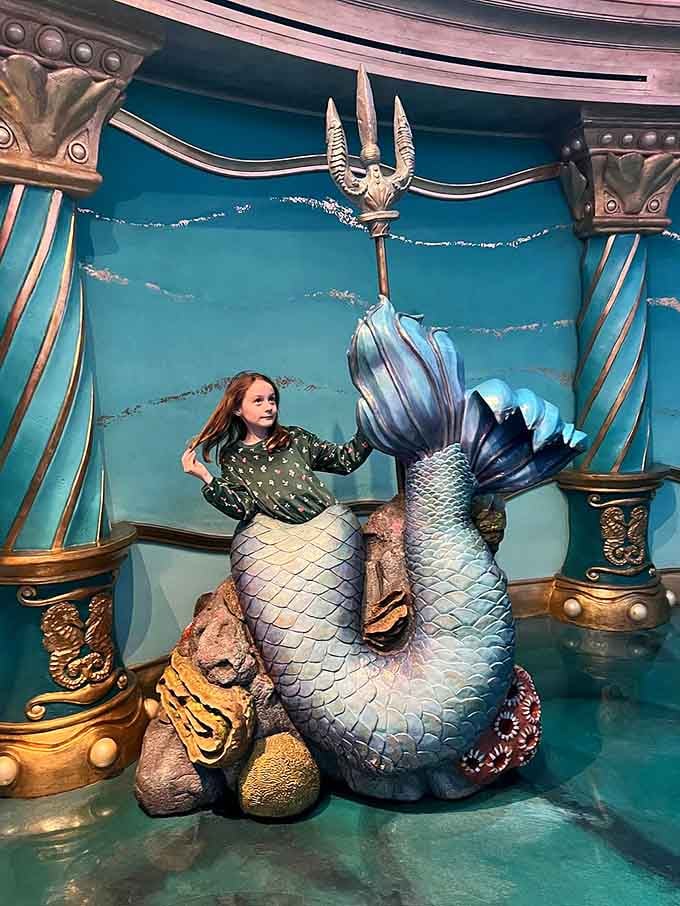 Posing with a mermaid tail and a trident backdrop, this is the photo op your inner seven-year-old has been waiting for.