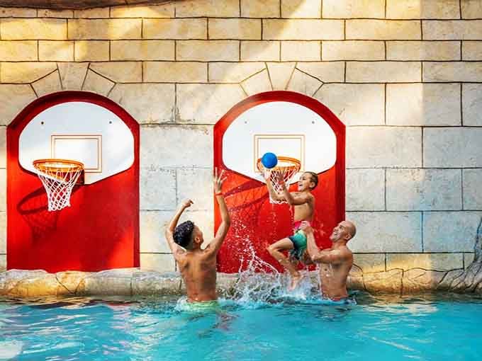 Water basketball, where the rules are loose, the splashing is guaranteed, and nobody keeps score honestly.