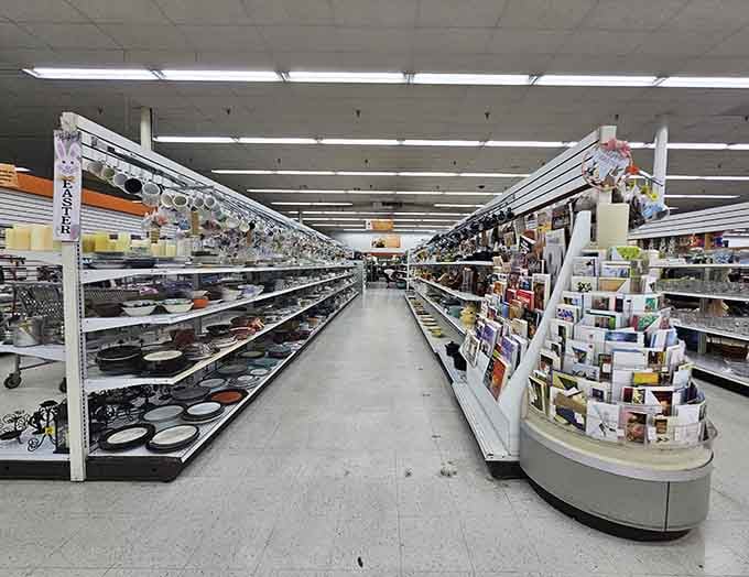 Long, bright aisles stocked with dishes, décor, and everyday surprises. This is what a well-organized treasure hunt actually looks like.