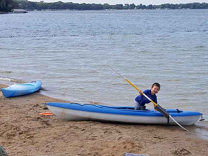 Young adventurers discover that kayaking is the perfect blend of independence and staying close to shore safely.