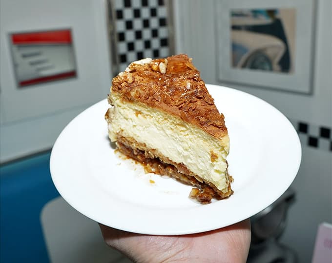 Baklava meets cheesecake in a dessert mashup nobody asked for but absolutely everyone needed in their life.