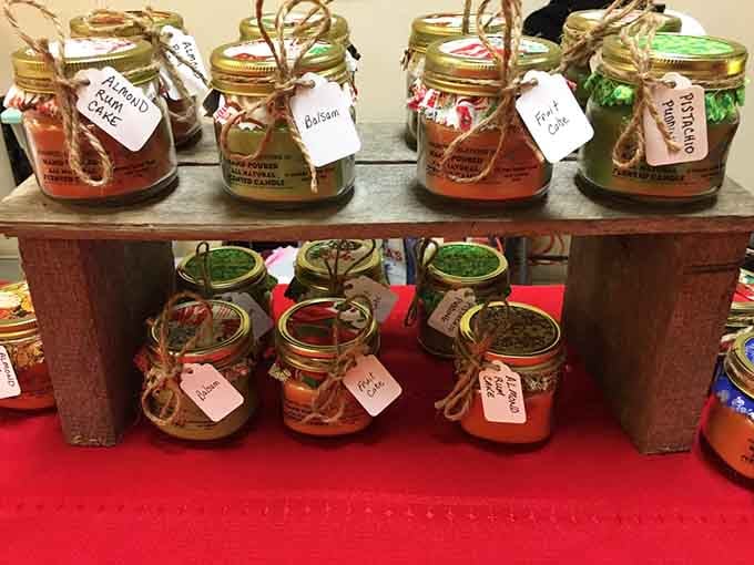 Hand-poured candles in flavors like Almond Rum Cake and Pistachio Pudding, making your home smell absolutely irresistible.