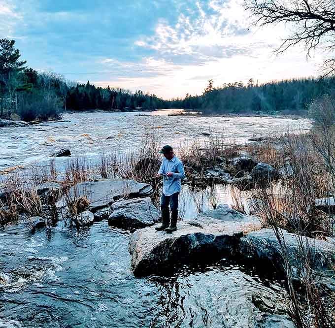 Standing on the rocks at Big Falls Campground with a fishing line out, this is what peace looks like.