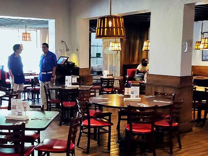 Friendly staff, warm lighting, and tables ready for the next round of happy guests. Service here feels genuinely personal.