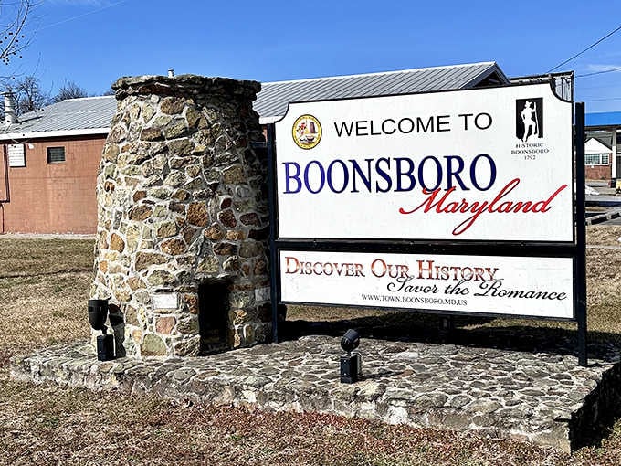 Boonsboro's welcome sign says it all: discover the history, savor the romance, and maybe stay a little longer than planned.