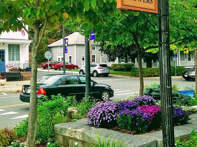 Even the streets surrounding the Bridge of Flowers get in on the floral action in Shelburne Falls.