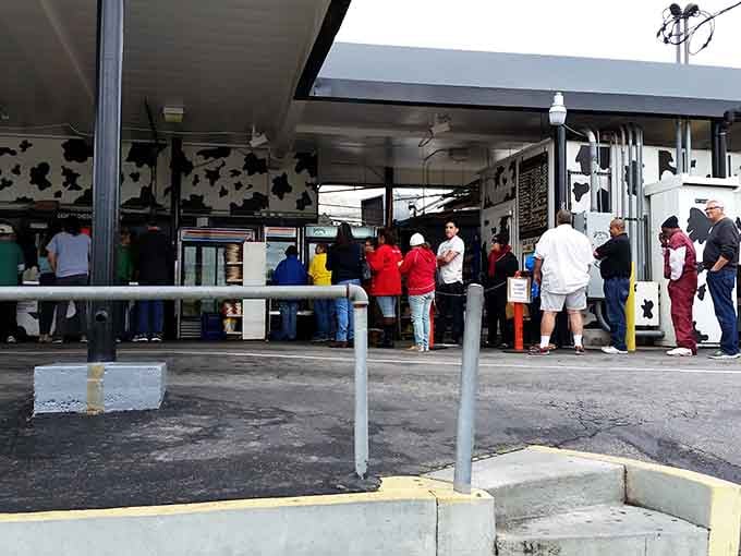 A line of happy customers at Broguiere's is basically Southern California's most reliable sign that something truly worth waiting for is ahead.