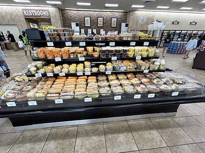 A stunning spread of fresh sandwiches, salads, and grab-and-go items that redefine what road trip food looks like.