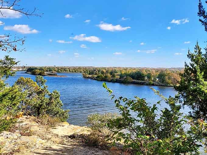 The Illinois River view that makes you wonder why anyone bothers with expensive vacation destinations at all.
