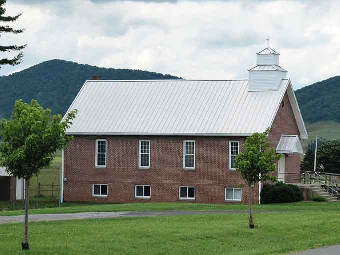 The Methodist Church stands as a testament to communities that built something lasting in this extraordinary valley bowl.