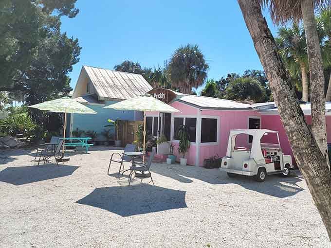 The Prickly Palm's pink exterior suggests someone decided paradise needed more color, and they were absolutely right.