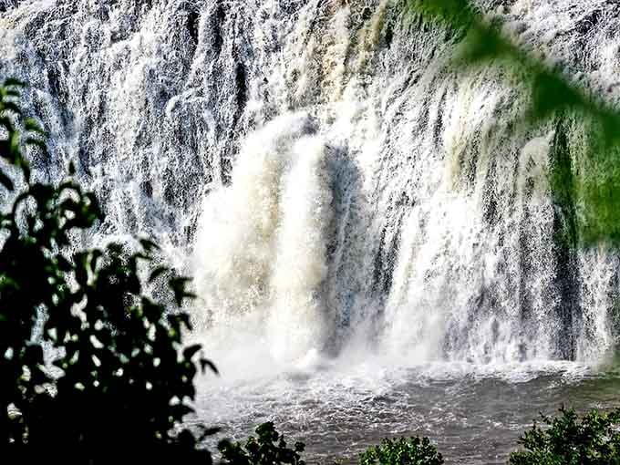 When the falls are really cranking, the water moves with the kind of power that demands respect.