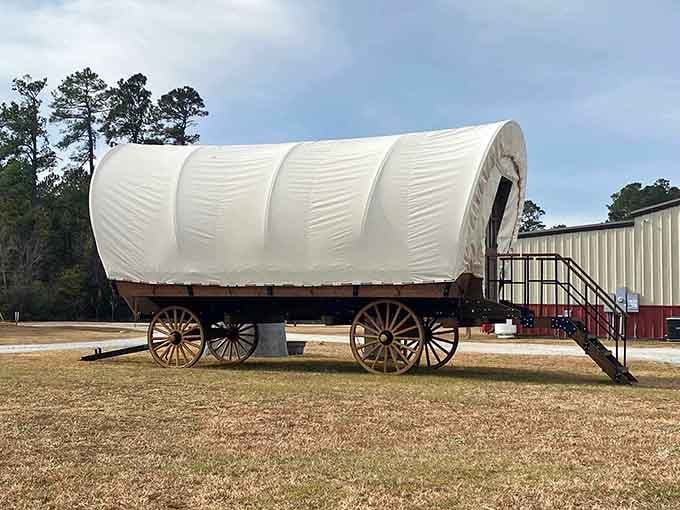 Standing tall against a South Carolina sky, this Conestoga Wagon is genuinely hard to look away from.