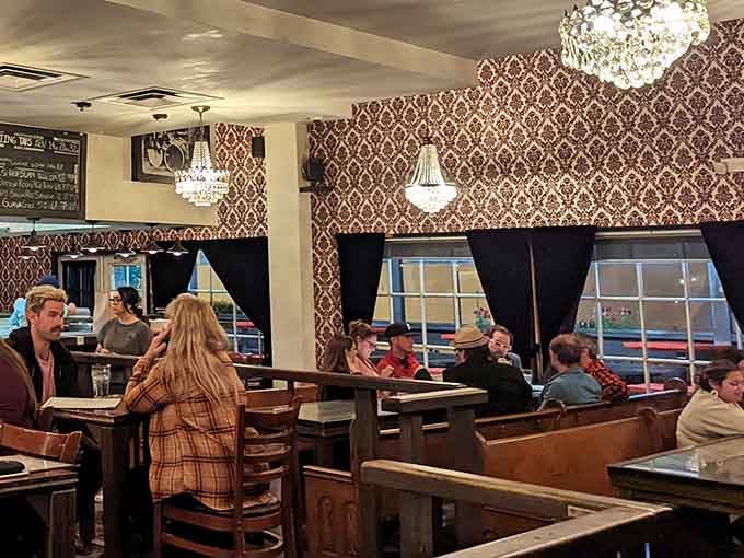 Real people enjoying real food in a space that feels genuinely welcoming, not staged or pretentious at all.