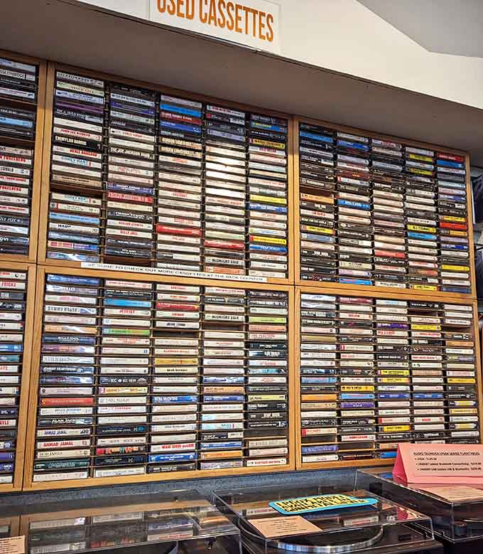 A wall of used cassettes that'll send you straight back to making mixtapes in your bedroom. Welcome home.