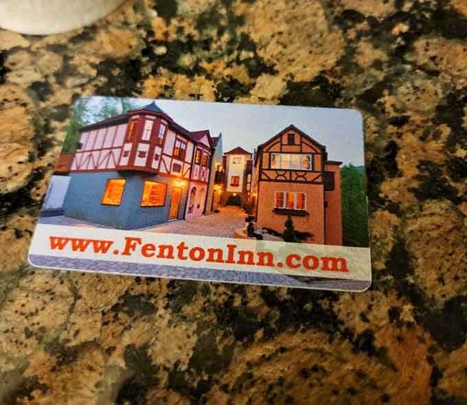 The inn's room key doubles as a postcard, which tells you everything about how proud this place is.
