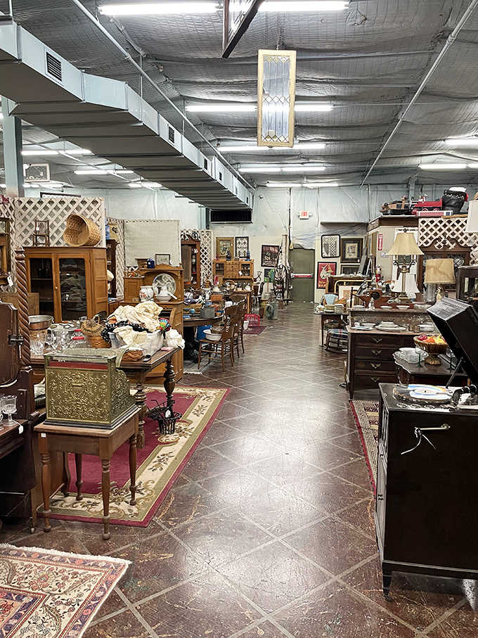 Long aisles, warm light, and enough furniture to fill a small neighborhood, this is what serious treasure hunting looks like.