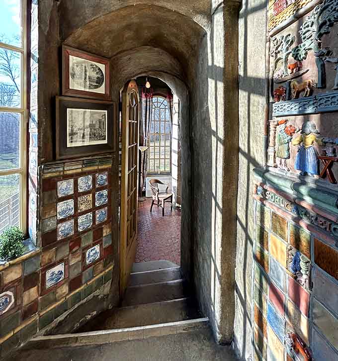 Doorways framed in colorful tiles invite you forward, and you will absolutely accept every single invitation.