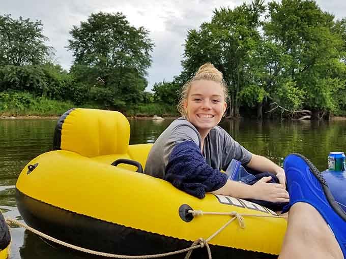 Pure joy on the Illinois River, proof that a tube and some moving water beat any theme park ride.
