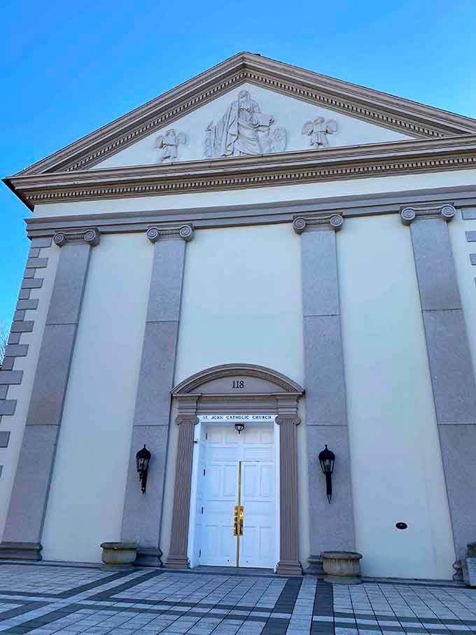 St. John's columns and pediment deliver neoclassical elegance that would make ancient Greeks nod with approval.