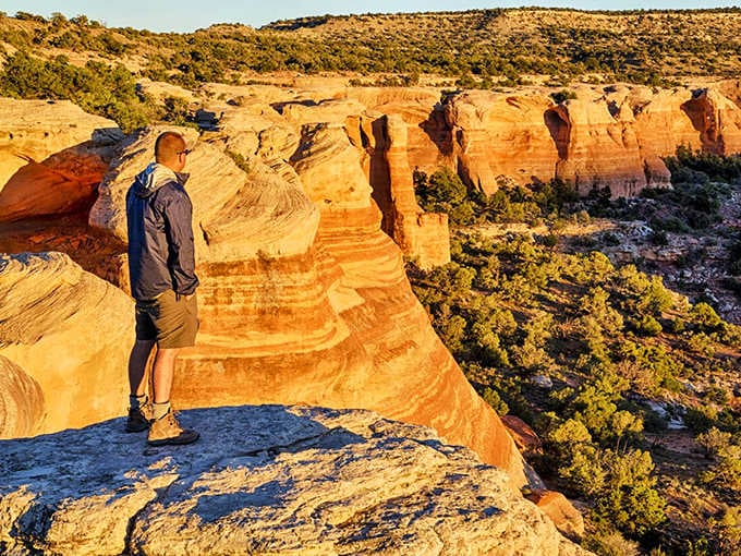 Standing on the canyon's edge at golden hour, you start reconsidering every life decision that kept you elsewhere.