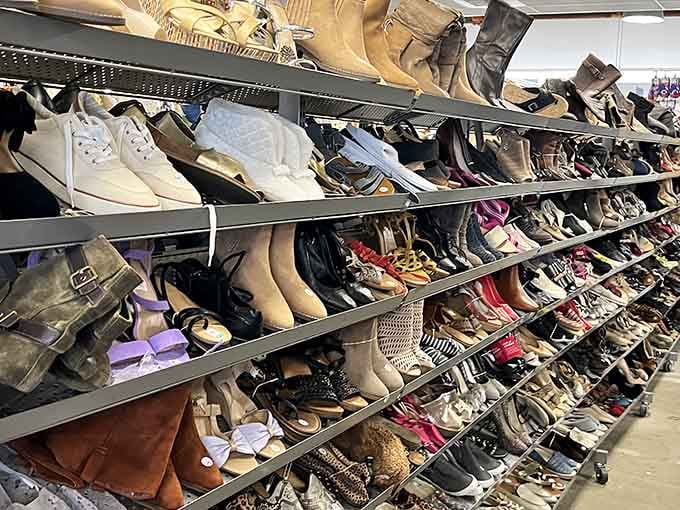 Boots, sneakers, heels, and flats, all lined up and ready to walk right into your life.