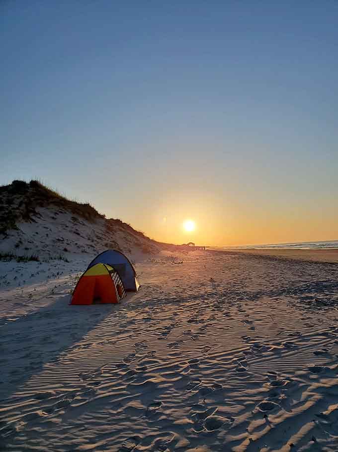 Camping on Bear Island means waking up to sunrises that don't require any filters or exaggeration to look spectacular.