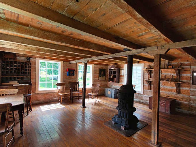 Sunlight through old windows, a cast iron stove, and wooden floors that have heard a thousand conversations.