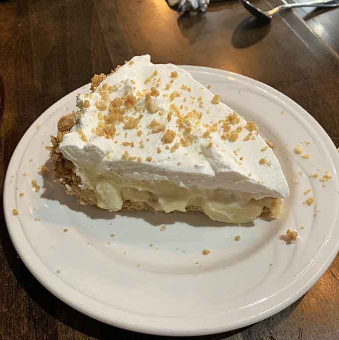 That banana cream pie slice, piled high with whipped cream and crumble, is the dessert your grandmother wishes she made.