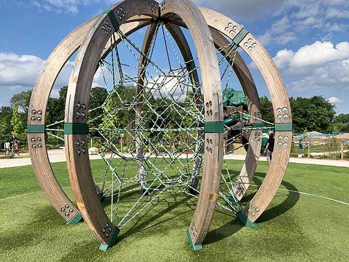 The rope sphere where physics meets fun and every kid becomes a temporary astronaut in training.