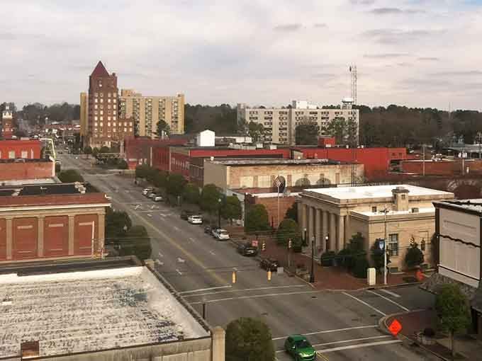 From above, downtown Kinston reveals a city with real structure, real history, and real room left to grow.