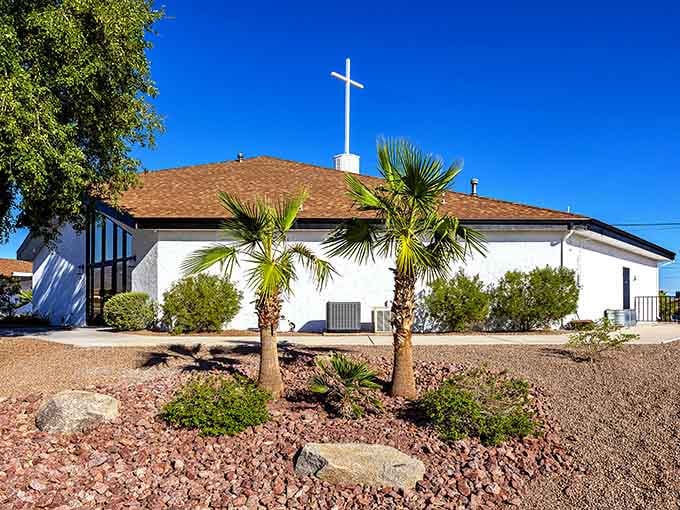 Even the churches here look peaceful against that endless Arizona blue sky. Lake Havasu City has a calming effect on everyone.
