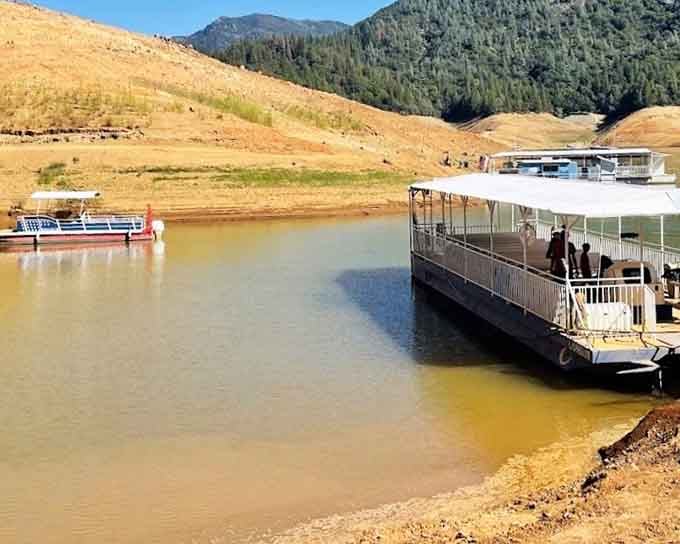 The tour boats sit docked and ready, looking modest for vessels about to deliver such a spectacular experience.