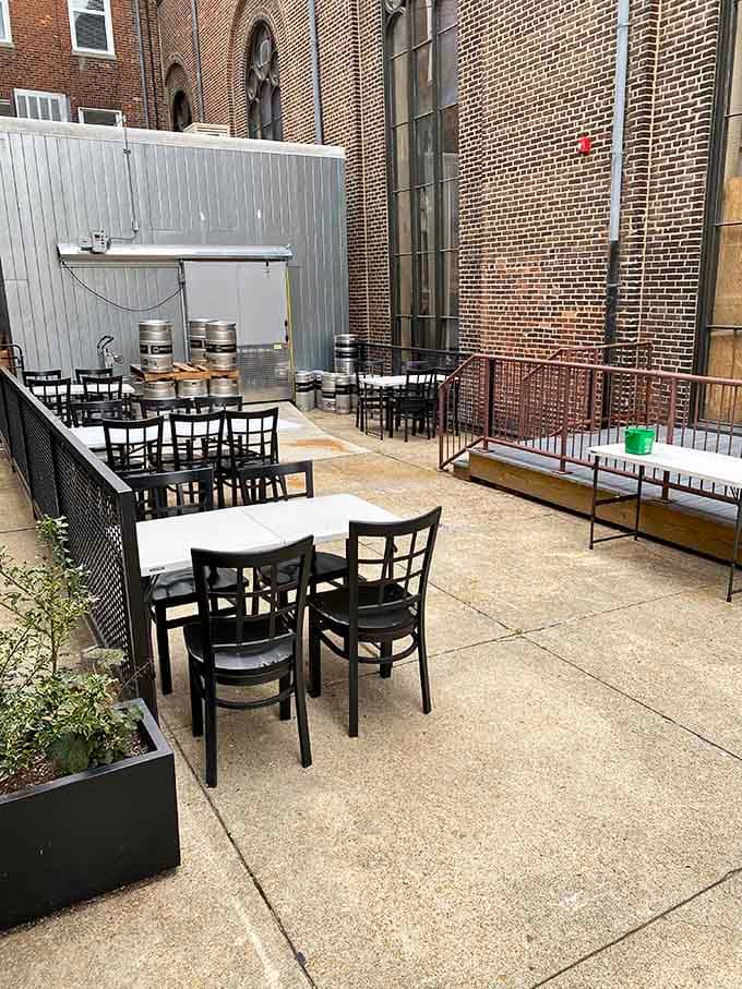 The outdoor patio offers a different vibe, perfect for warm days when you want fresh air with your fresh beer.