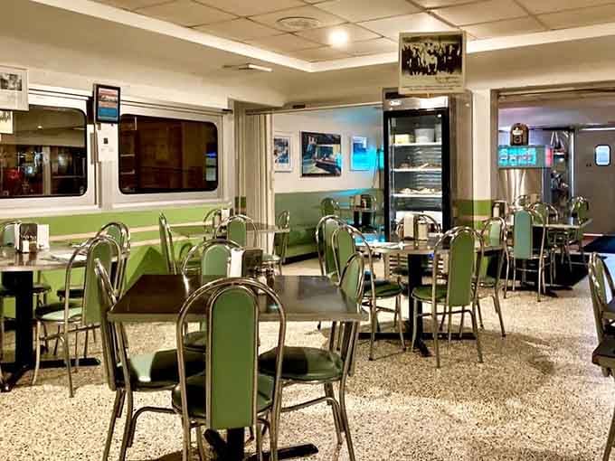 Even when the lights are low, Miss Katie's green booths and chrome chairs keep the retro spirit burning bright.