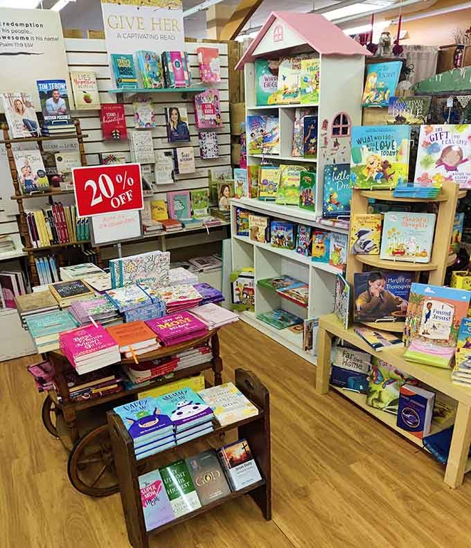 A cozy corner of books and gifts that feels like a warm hug wrapped neatly inside a vintage mall.