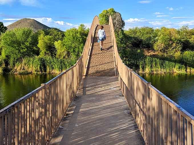 That wooden bridge at Patagonia Lake State Park leads somewhere beautiful, and honestly, you should find out where for yourself.