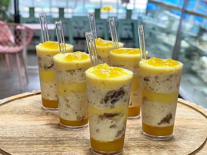 Mango tres leches in individual portions means you don't have to share this tropical treasure with anyone.