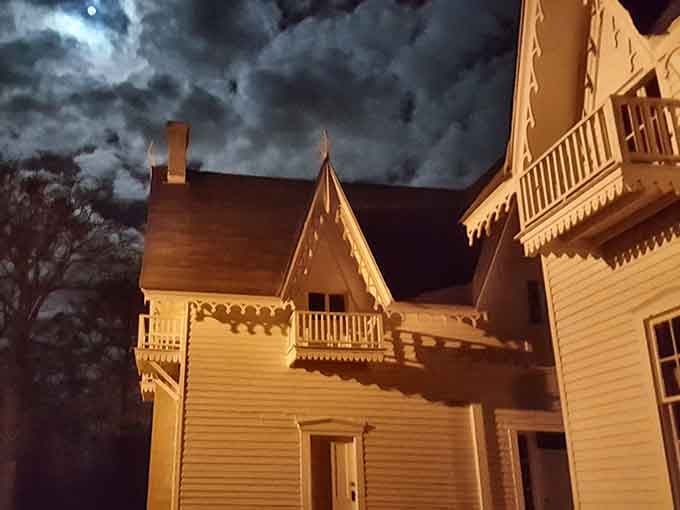 A full moon over a Gothic Revival roofline is nature's way of saying, "You're not sleeping tonight."