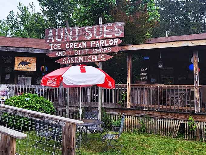 Aunt Sue's Country Corner is the kind of wonderfully rustic spot that makes you slow down and smile immediately.