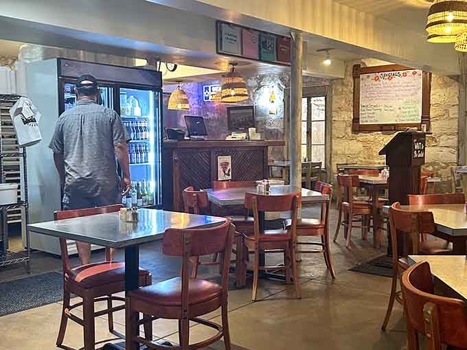The open kitchen lets you watch the magic happen, though it might make you hungrier than you already are.