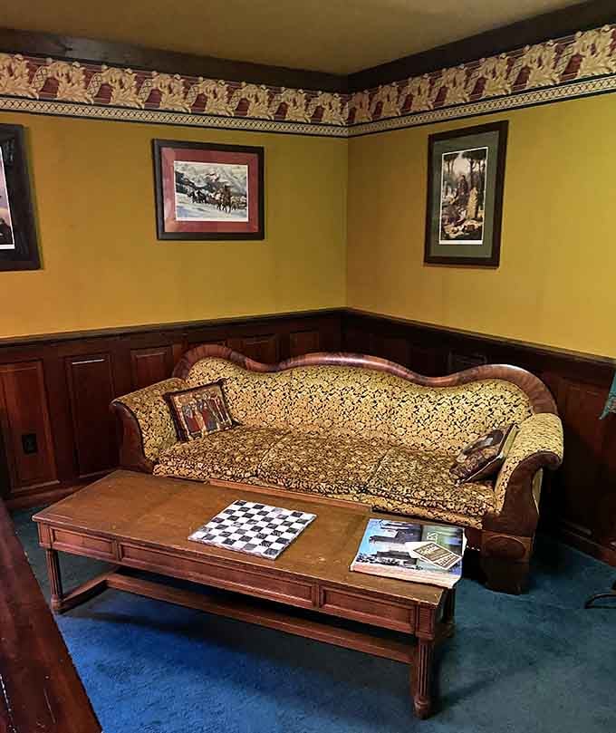 Common areas invite lingering with period furniture that's actually comfortable, not just historically accurate props.