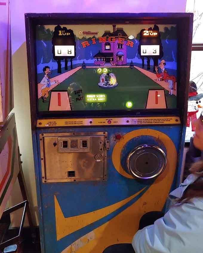 The Williams Ringer machine looks wonderfully worn and wonderfully real, a survivor from an era when arcade games had genuine character.