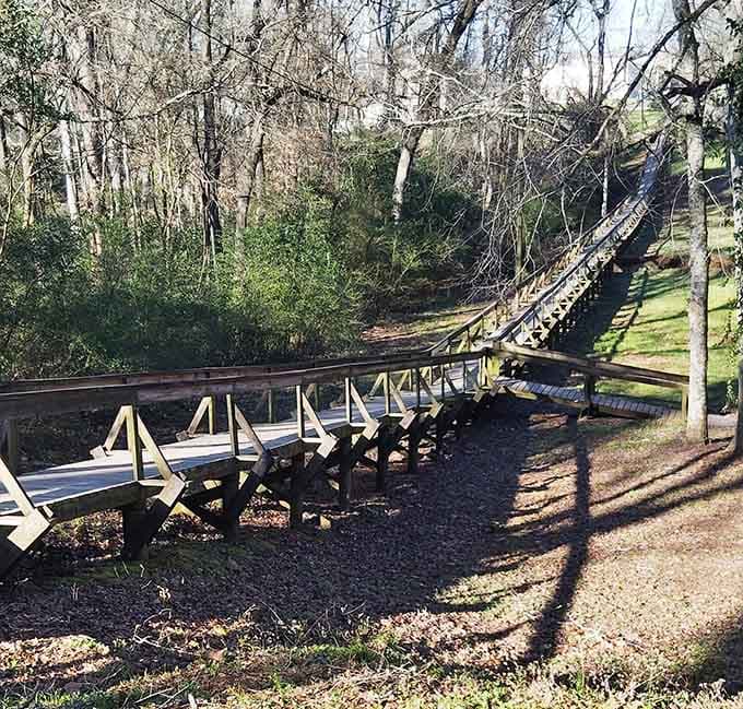 From this angle, the bridge looks like it goes on forever, which honestly sounds like a pretty good plan.