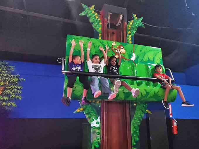 Hands up, feet dangling, pure joy written across every face, the Monkey Jump delivers exactly what it promises.