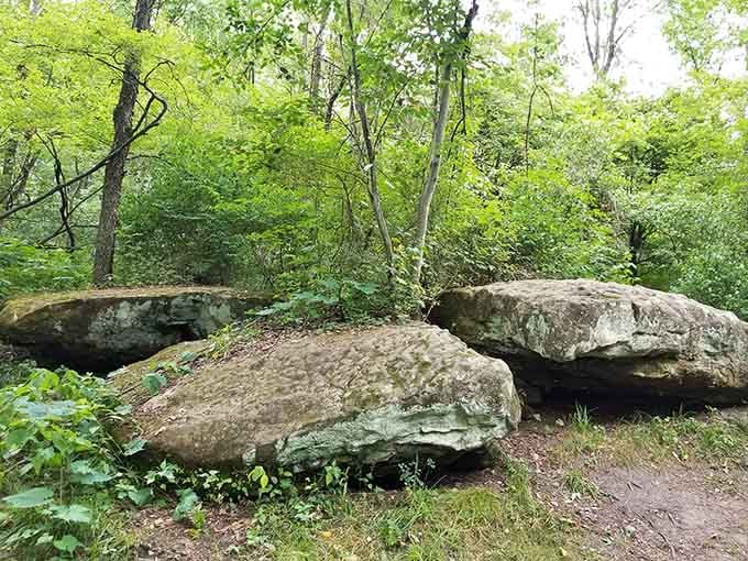 These sandstone boulders have been sitting here longer than any building you've ever admired. Respect your elders.