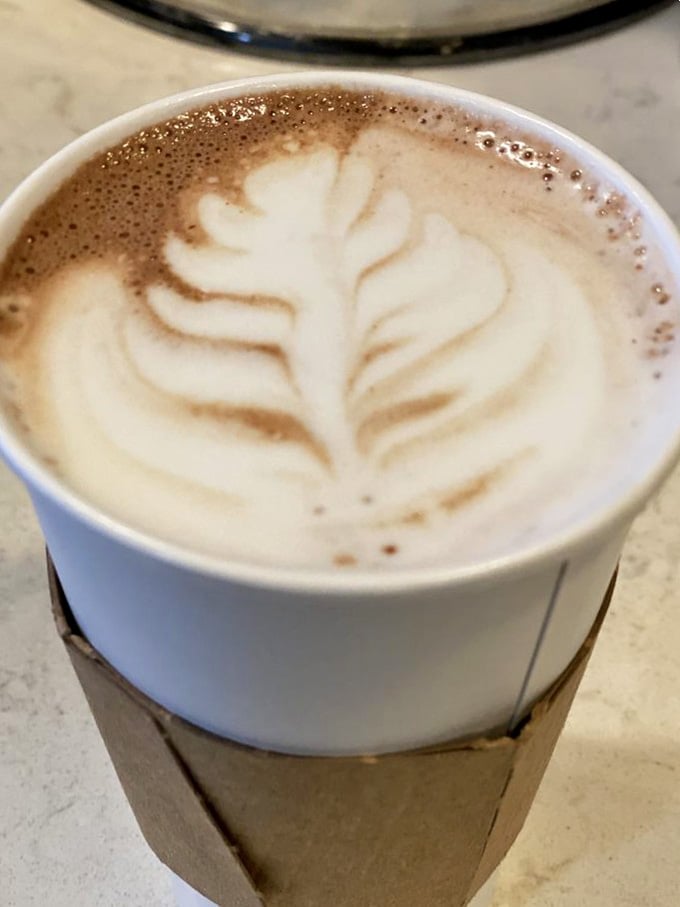 Latte art this beautiful deserves a moment of quiet appreciation before you wrap both hands around the cup.